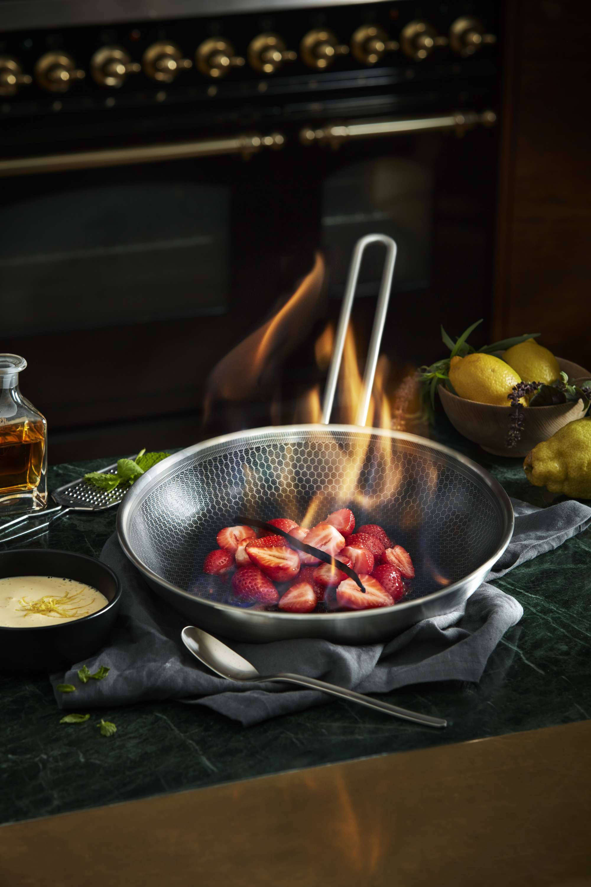 Multi Mosaic mirror polished sauté pan - 24 cm - ceramic Slip-Let® non ...